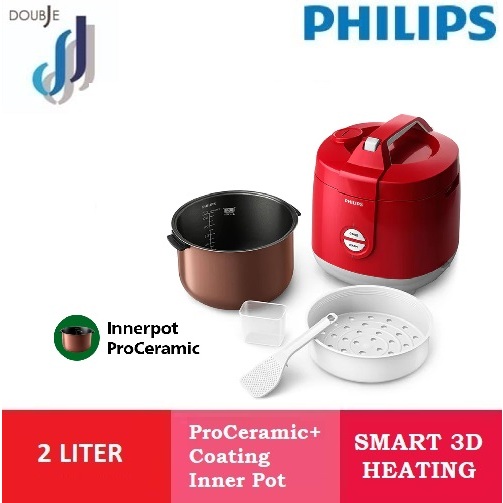 Philips Jar Rice Cooker HD3131 ProCeramic+ Smart 3D Heating (2L) HD3131 ...