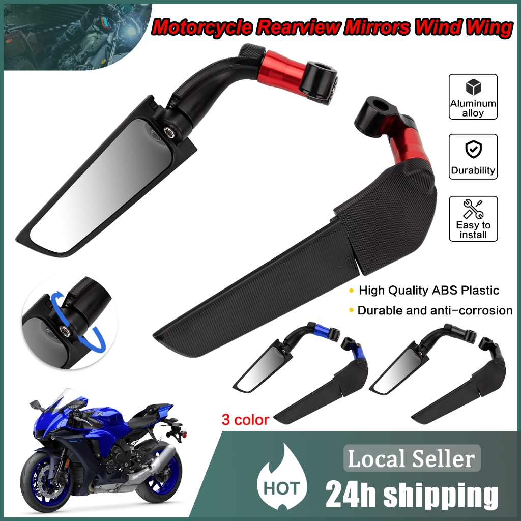 2Pcs Universal Wing/Winglet Side Mirror For Motorcycle KAPCAI Y15ZR ...