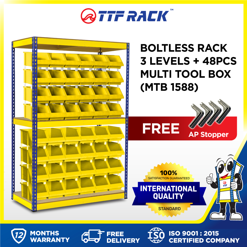 TTF Rack™ (BOLTLESS RACK + MULTI TOOL BOX) (H)152cm(D)31cm (L)122cm 3 ...
