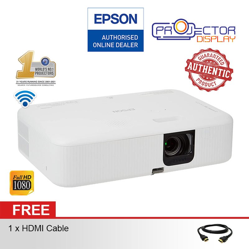 Epson CO-FH01 3000 Lumens FHD 1080p Portable and Compact Smart ...