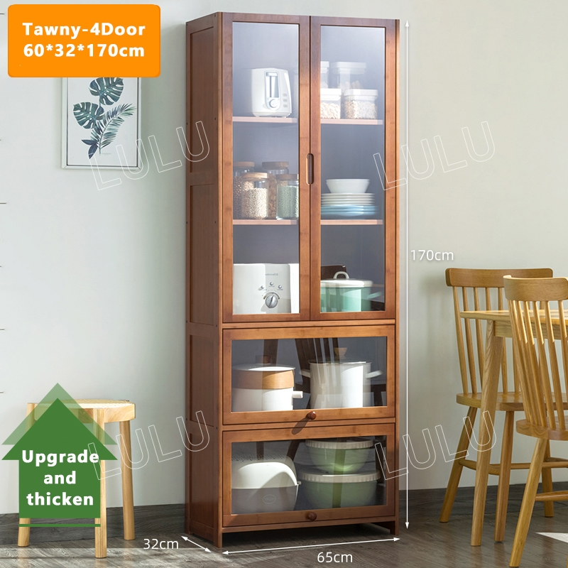 3/4/5Doors Kitchen Cabinet Dish cabinet With Transparent acrylic Cover ...