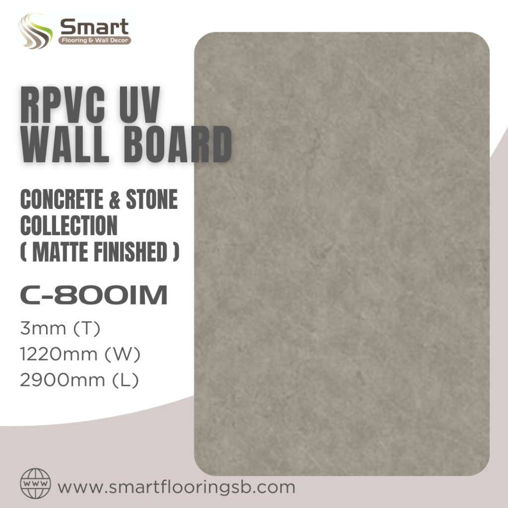 RPVC UV Concrete & Stone Wall Panel Wall Board 100% Waterproof Matte ...