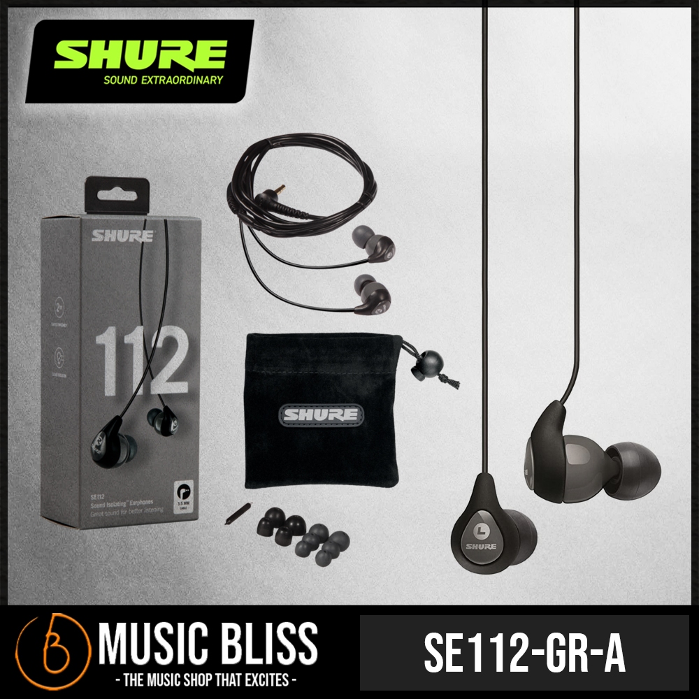 Shure SE112 Sound Isolating Earphones - Gray (SE-112 / SE 112) | Shopee ...