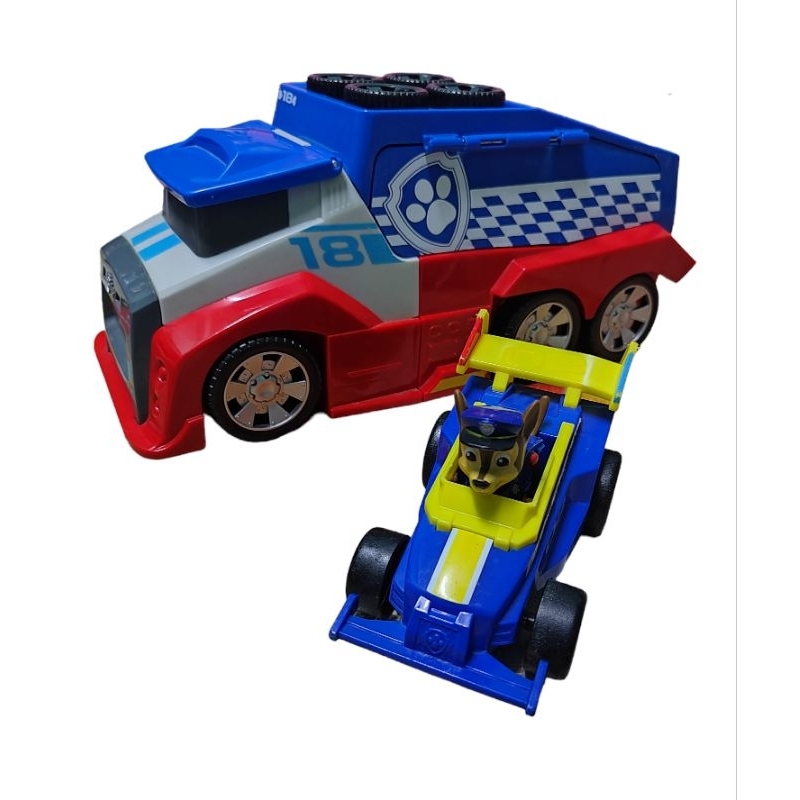 PAW PATROL Ready Race Rescue Mobile Pit Stop Pup & Vehicle Launch ...