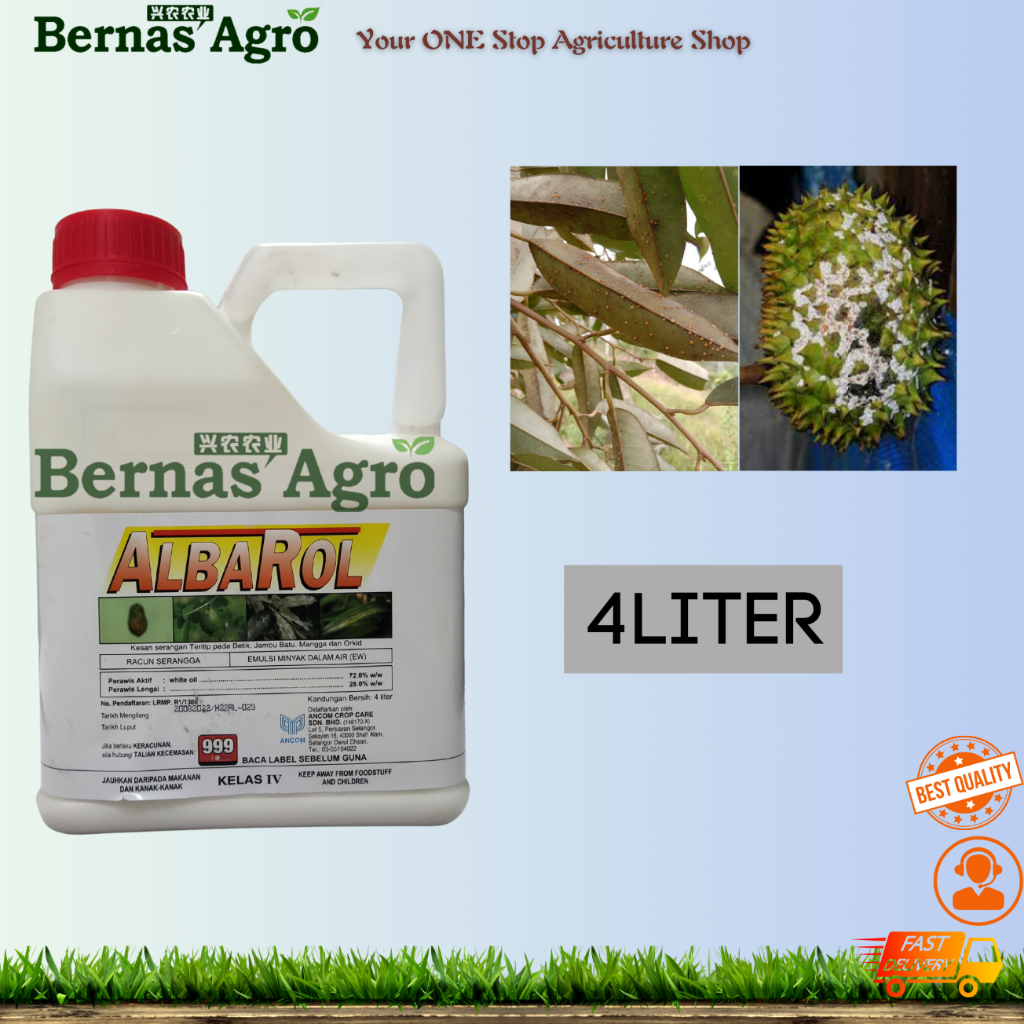Albarol 4L White Oil 72.0% Racun Koya Teritip Durian Mealy Bug Scale ...