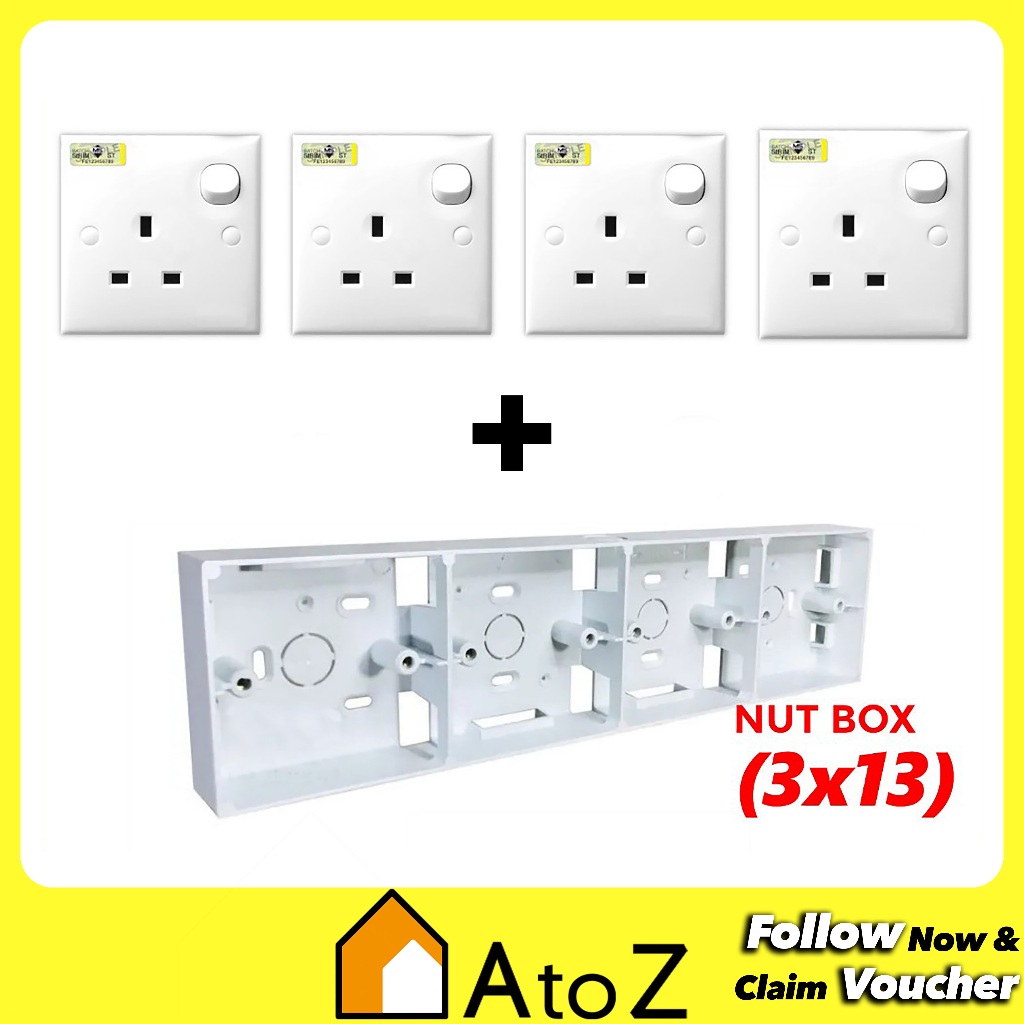 SIRIM 13A Switch Socket Outlet Bakelite Socket Plug Power Point Tahan ...