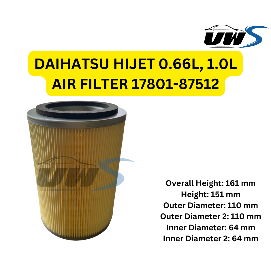 9813 DAIHATSU HIJET 0.66L, 1.0L AIR FILTER 17801-87512 | Shopee Malaysia