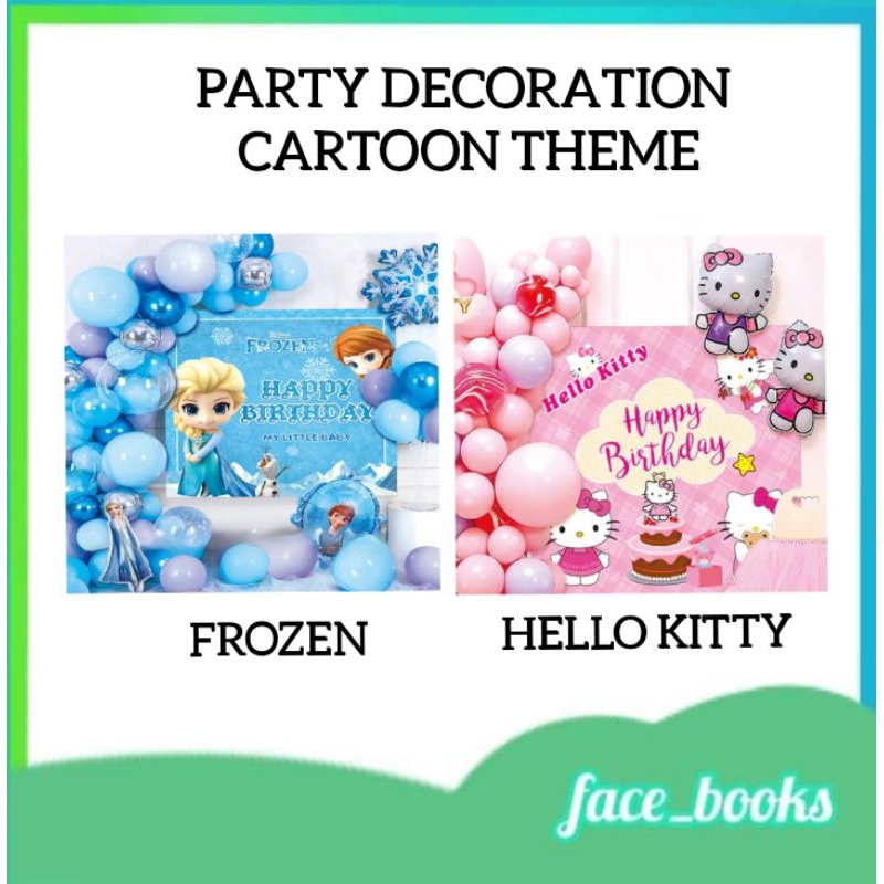 FROZEN & HELLO KITTY BIRTHDAY DECORATION SET | Shopee Malaysia