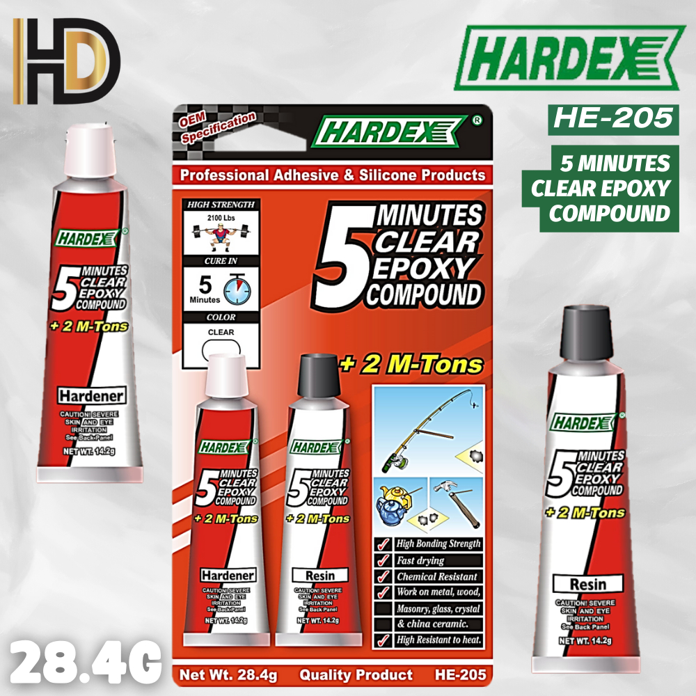 HARDEX 5 Minutes Clear Epoxy Compound (28.4g) - HE 205 | Shopee Malaysia