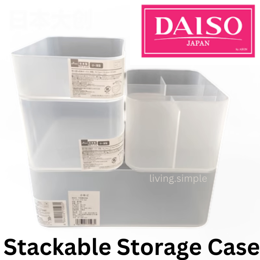 Daiso New Storage Box With Handle Can Stack 200yen | Shopee Malaysia
