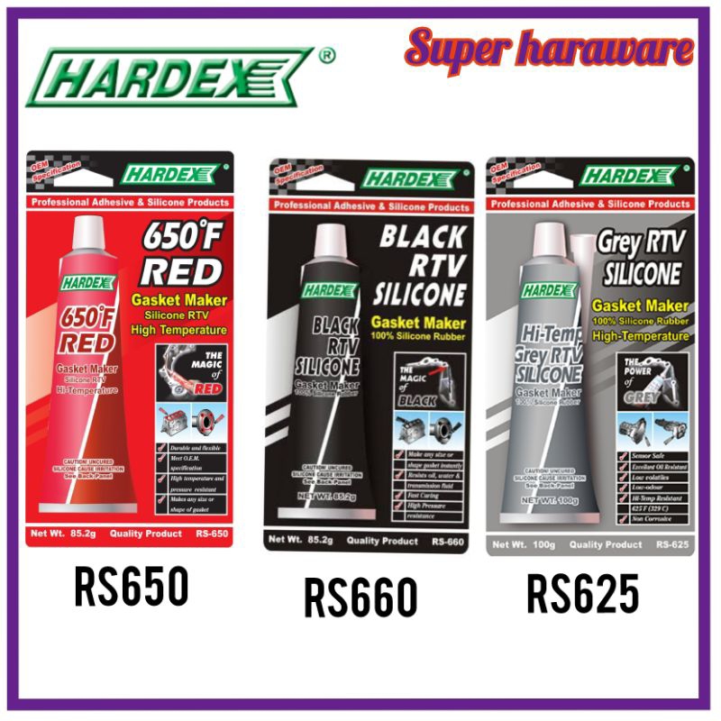 HARDEX RS625 Grey RTV Silicon Gum Gasket Maker High-Temperature Gam ...