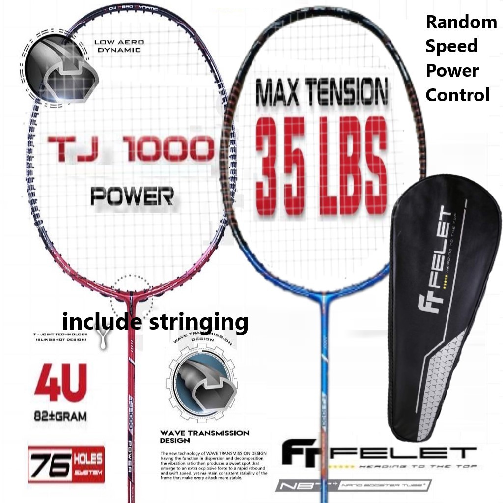 Felet tj 1000 power Raket bulu tangkis Racket badminton original ...