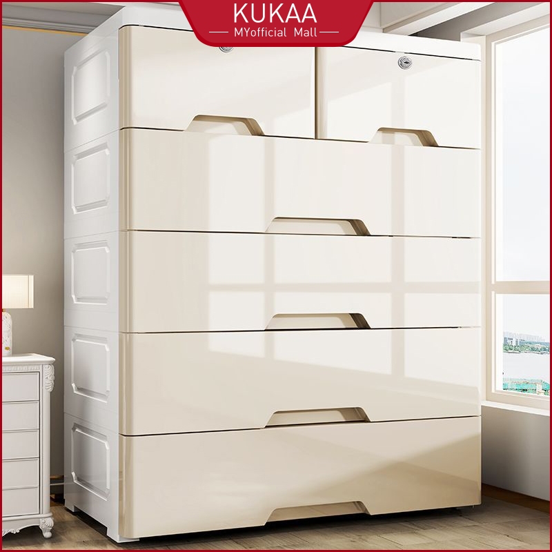 5 Tier Plastic Drawer Cabinet Storage Cabinet With Lock Chest Drawer ...