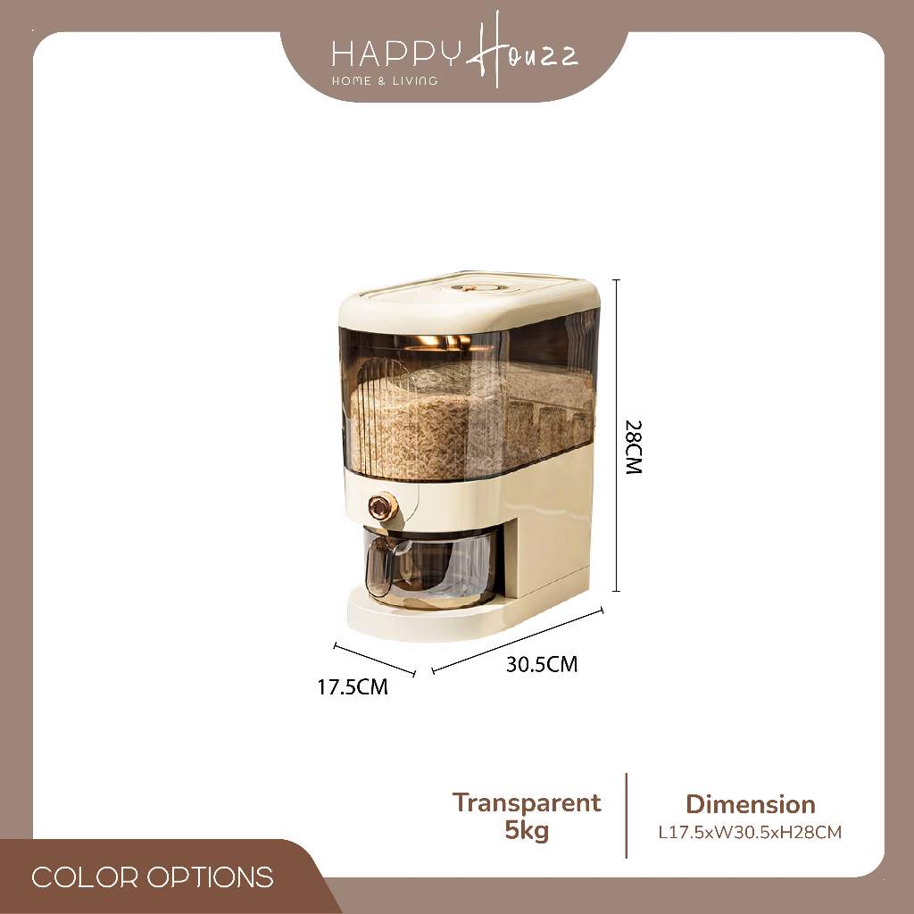 【READY STOCK】HAHO Slim Rice Dispenser Bekas Beras Kitchen Organiser ...