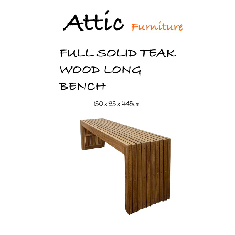 Wooden Bench/Long Bench/5-ft Wooden Long Bench /ATTIC FURNITURE 150 ...