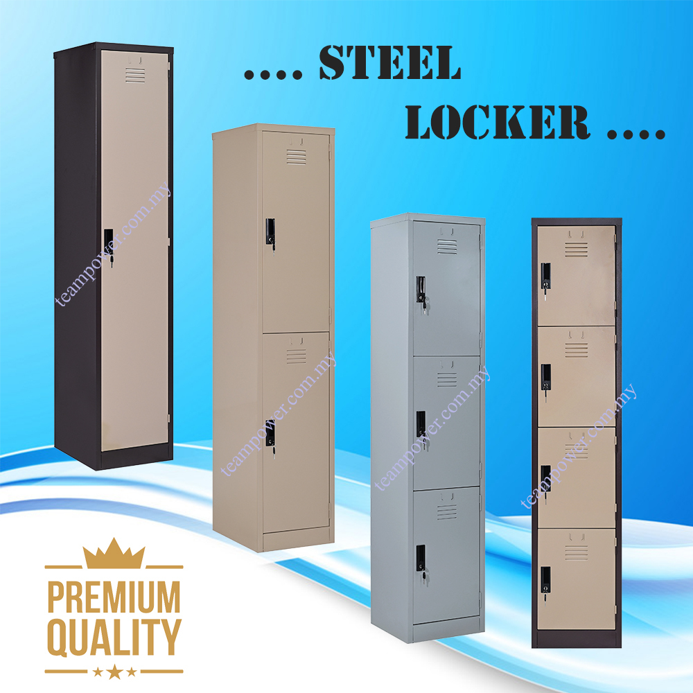 Steel Locker 1/ 2/ 3/ 4/ 5/ 6 Compartment Office Cabinet / Locker Besi ...