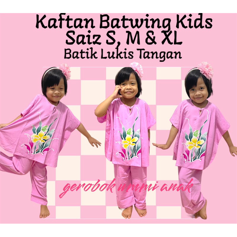 [1Y-9Y] KAFTAN BATWING KIDS SET BAJU SELUAR COTTON BATIK LUKIS TANGAN ...