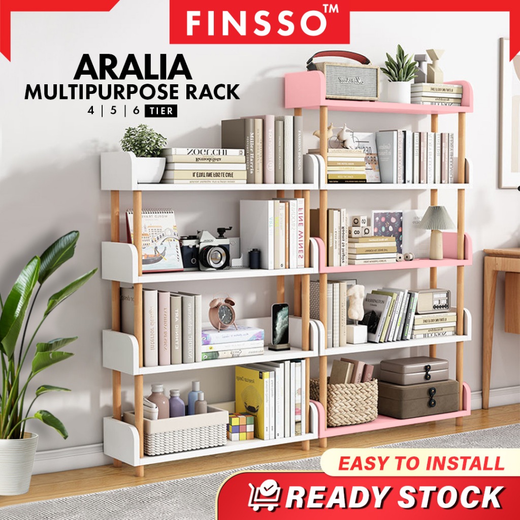 Finsso: Aralia 6/5/4 Layers Simple Bookshelf/ rak buku / book rack ...