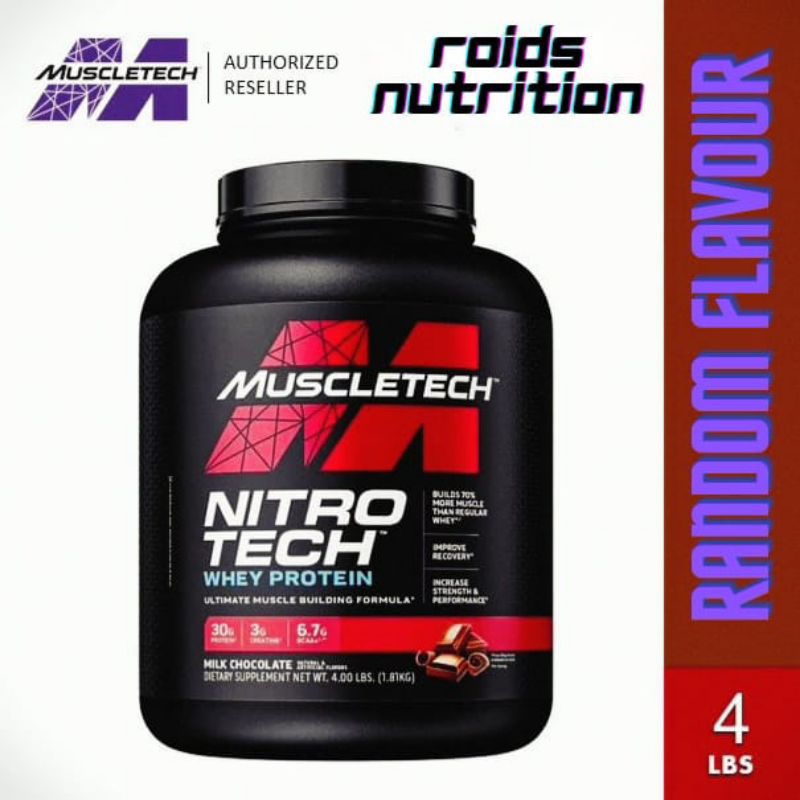 MUSCLETECH - Nitrotech Whey Protein 4Lbs (Random Flavour) | Shopee Malaysia