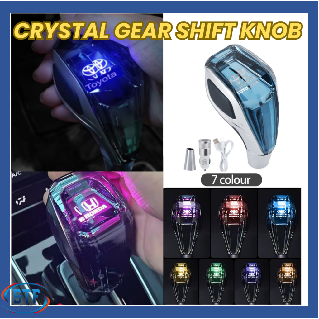 Crystal LED Gear shift Knob 5D diamond 7color LED Gear shift Knob LED ...