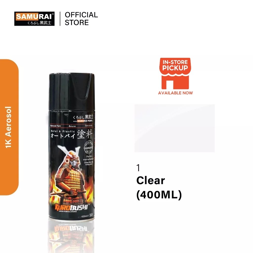 Samurai Spray Paint Standard Colour 01 Clear (400ml) | Shopee Malaysia