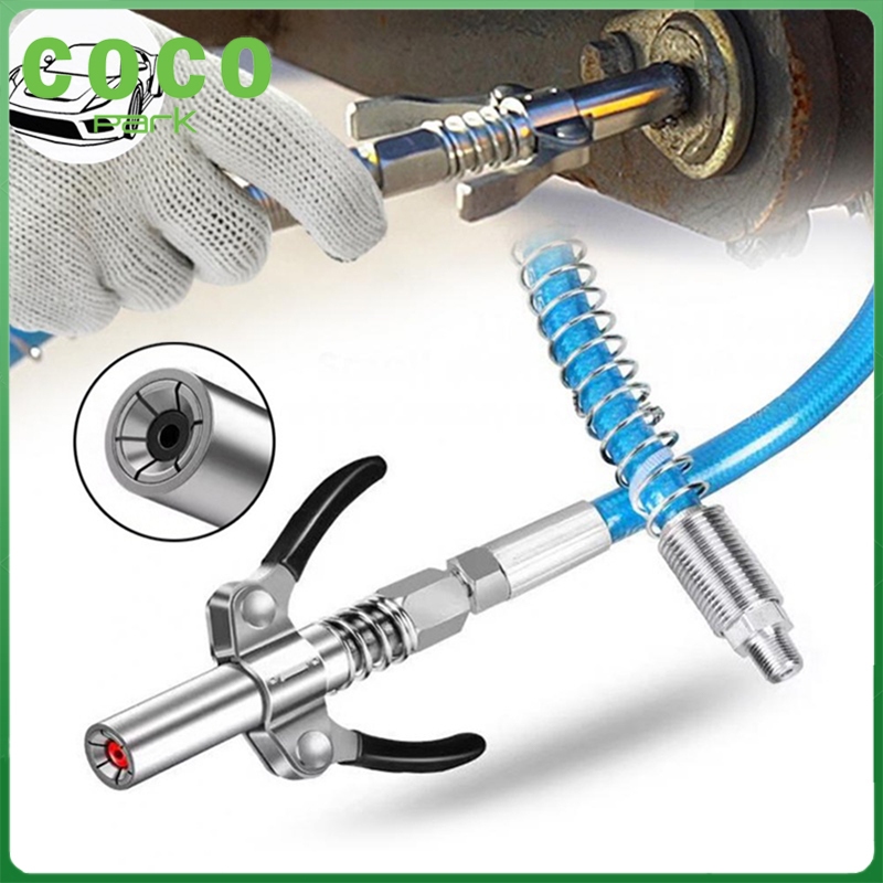 Grease-Gun Hose kit Double Handle Self-Locking Coupler Heavy-Duty Quick ...