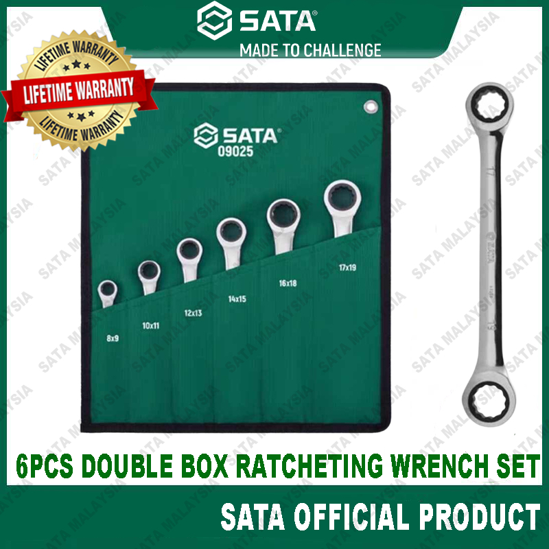 SATA 6Pc. Double Box Ratcheting Wrench Set Spana Dua Box Ratchet Wrench ...