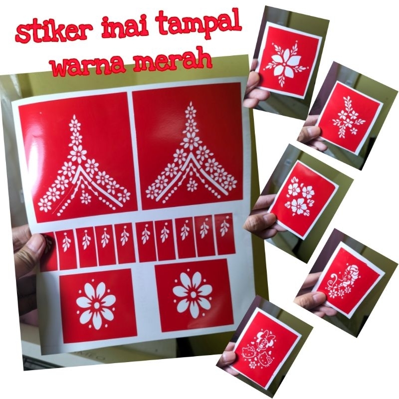stiker inai tampal warna merah | Shopee Malaysia
