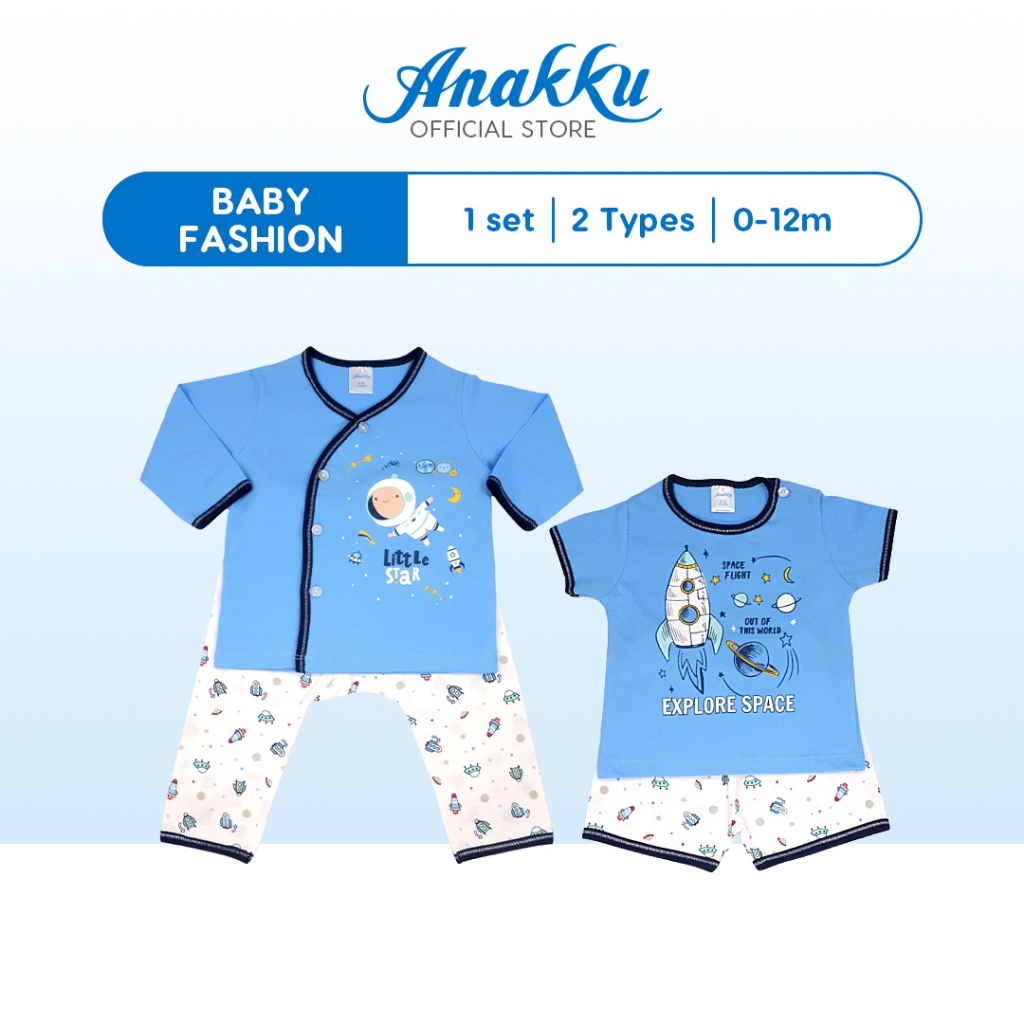 Anakku Newborn Baby Boy Clothing Single Jersey Suit Set 0-12 Months Pakaian Bayi Lelaki EAK519-2 ...