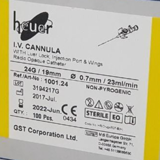 I.V. CANNULA with Luer Lock, Injection Ports & Wings (HEUER) | Shopee ...