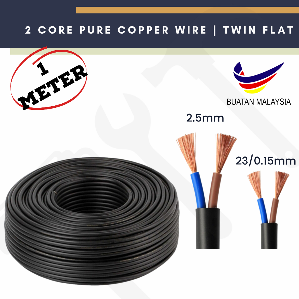 [Sell in Meter] Twin Flat VDE Cable 100% Pure Copper Cable PIN Wire ...