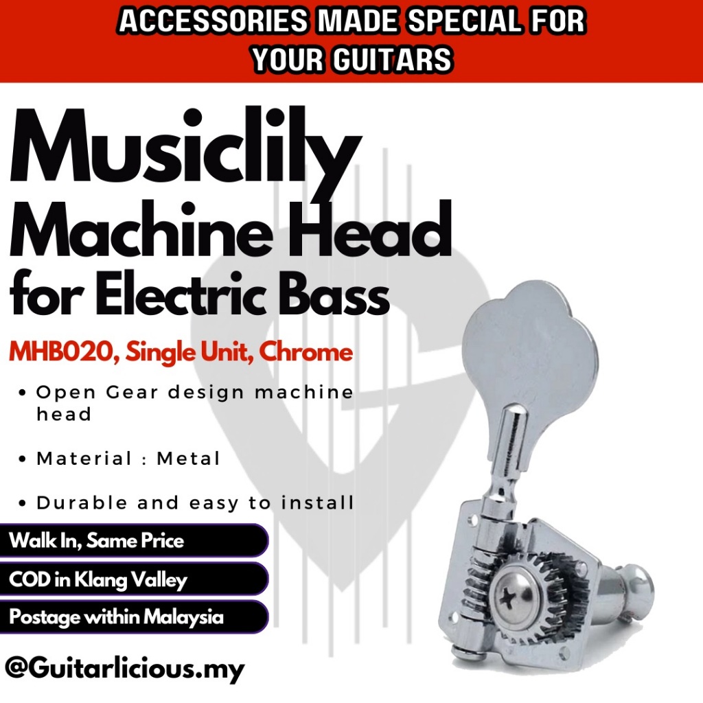 Open Bass Guitar Tuning Pegs / Tuners / Machines Heads (Chrome) - 1 ...