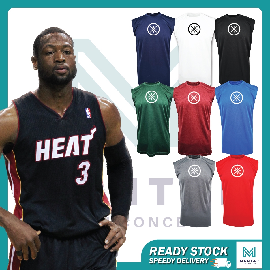 miami heat Dwyane wade sleeveless jersey basketball shirt baju bola ...