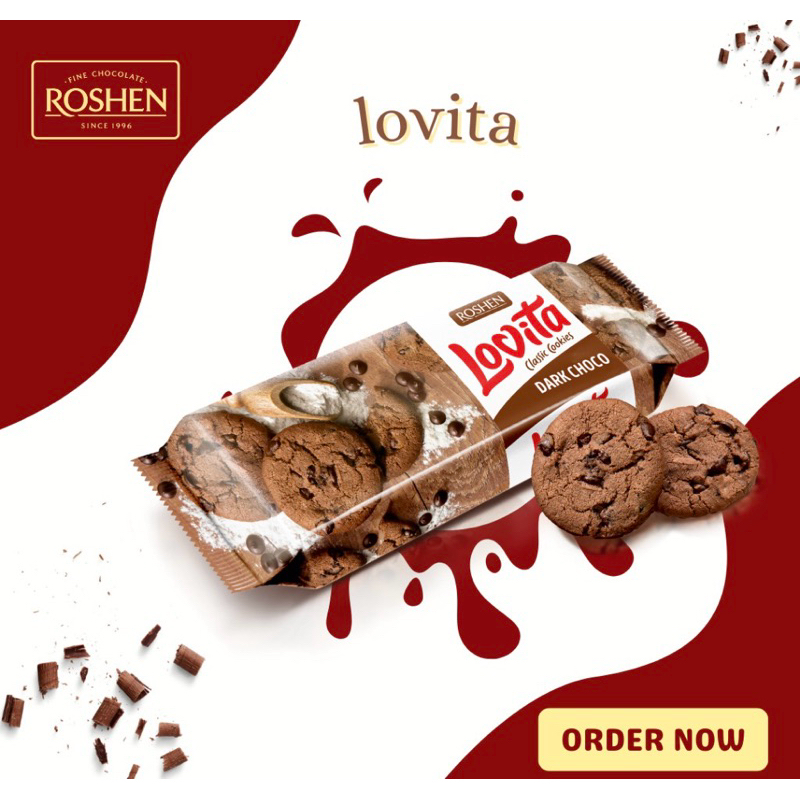 Roshen Lovita cookies with cocoa and coating drops 150g | Shopee Malaysia