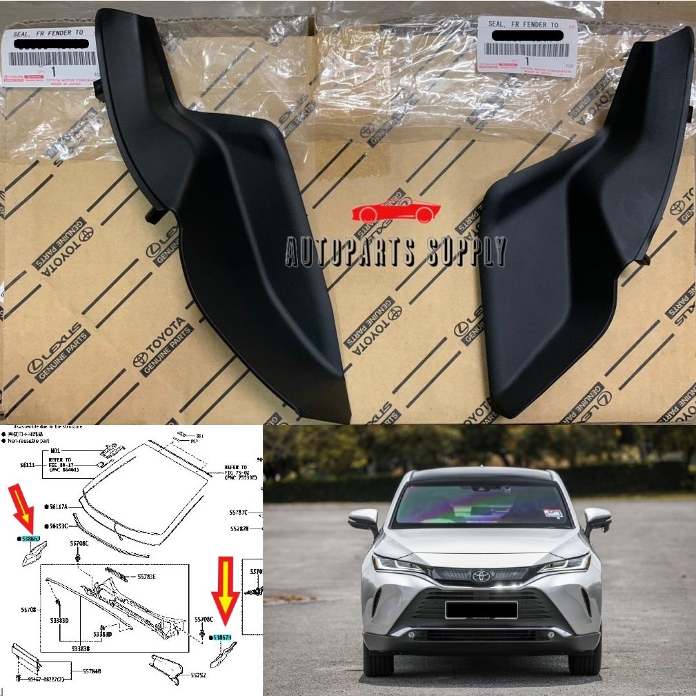 ORIGINAL TOYOTA HARRIER XU80 2021 - 2025 WIPER GRILLE SIDE COVER RH LH ...