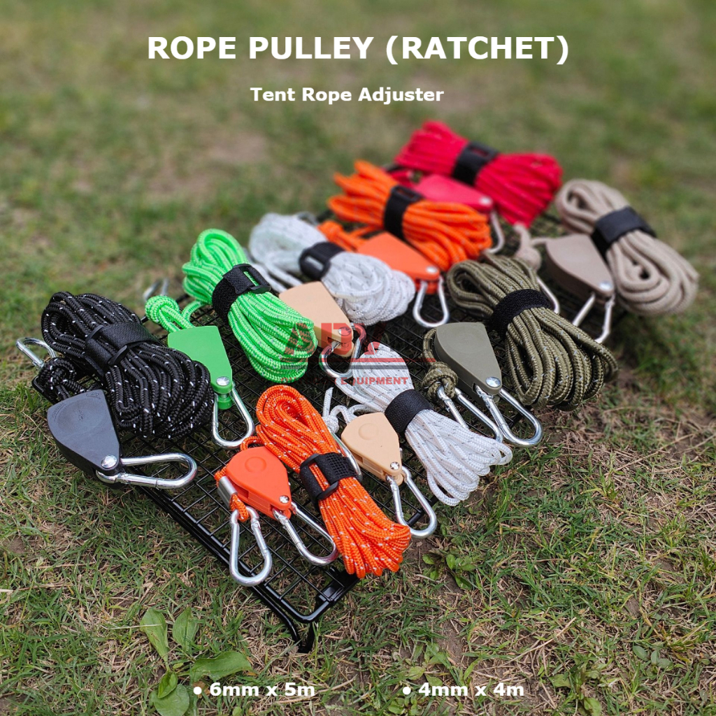 Rope Pulley Rope Ratchet Tent Canopy Adjustable Rope Buckle Camping ...