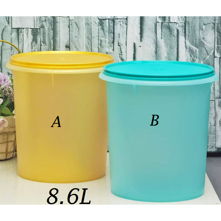*Turquoise/Gold*Tupperware Giant Canister 8.6L Airtight Liquid tight ...