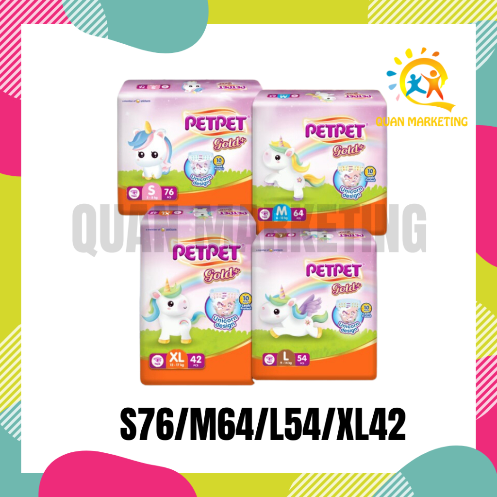 Petpet Tape Diaper Mega [S76/M64/L54/XL42] Jumbo [S56/M48/L44/XL38] (1 ...