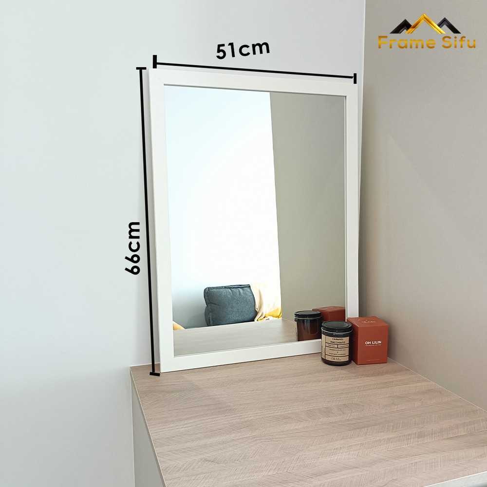 Mirror with wooden Frame 1.5ft X 2ft cermin | Shopee Malaysia