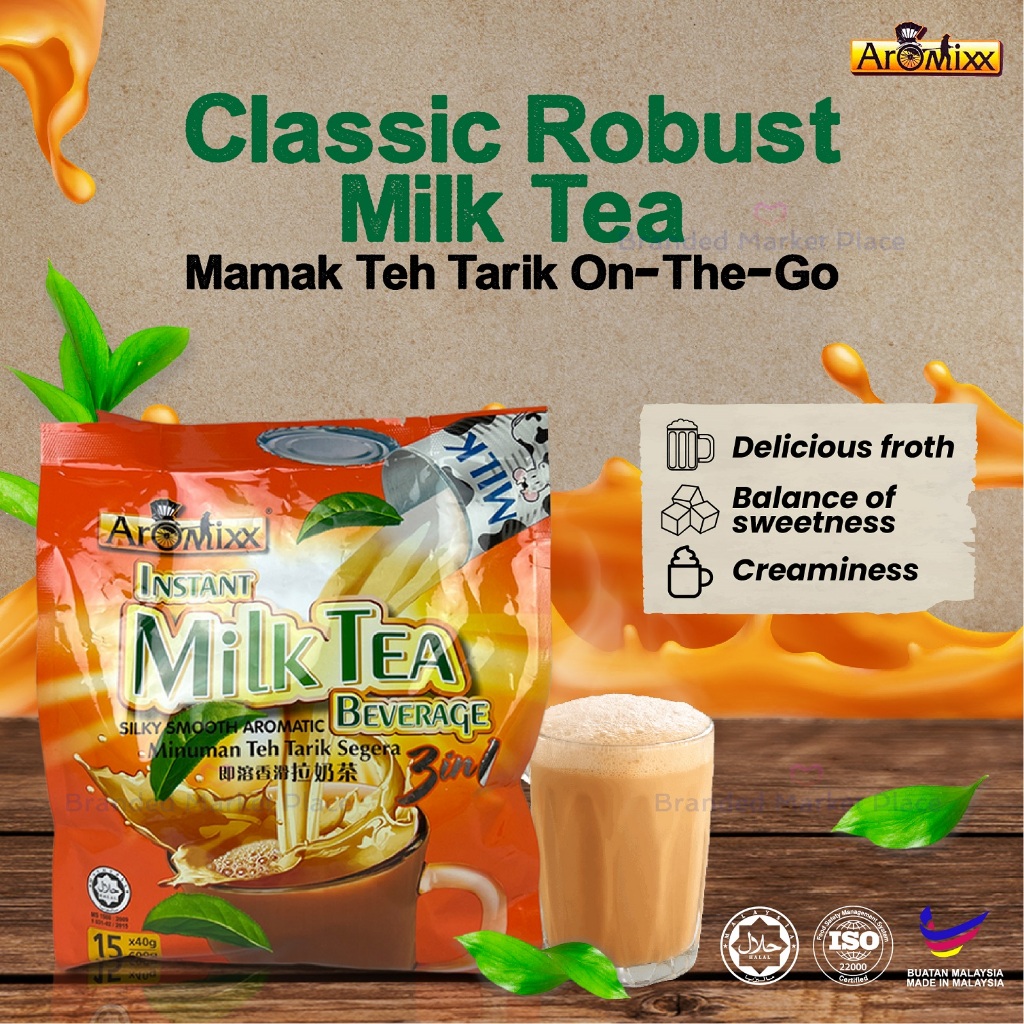 Aromixx Instant Milk Tea Teh Tarik , 15 Sachets x 40g Silky Smooth ...