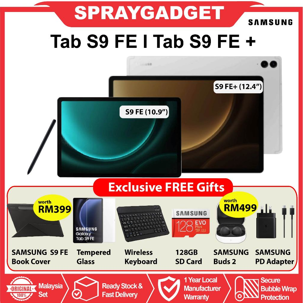 SAMSUNG Galaxy Tab S9 FE (X510) l Galaxy S9 FE + (X610) (8+256GB/ 12+256GB)🎁SAMSUNG Malaysia ...