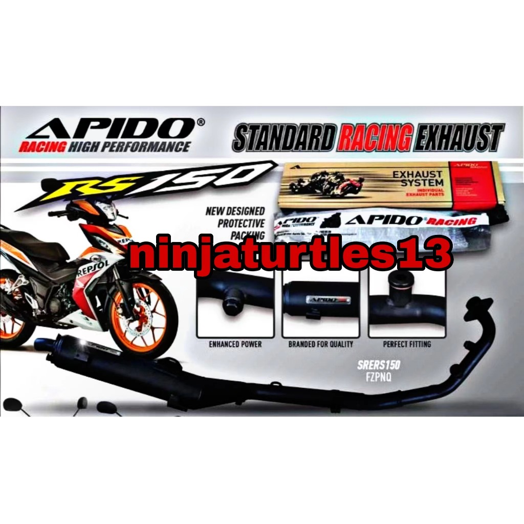 Rs150 original apido exhaust exzos cutting standard racing 32/35mm ...