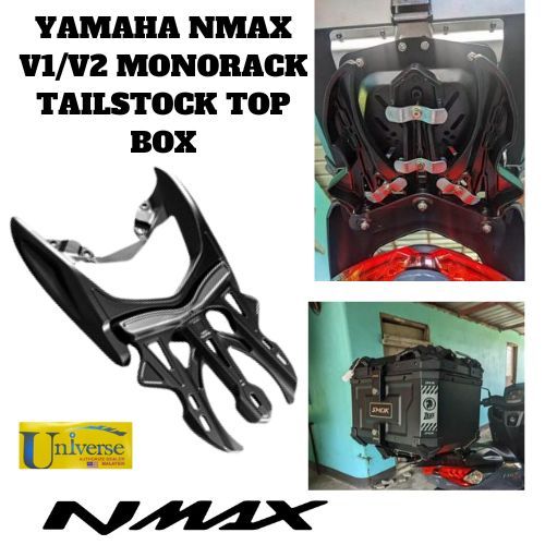 Yamaha NMAX V1 V2 heavy duty monorack luggage rack tailstock top box ...