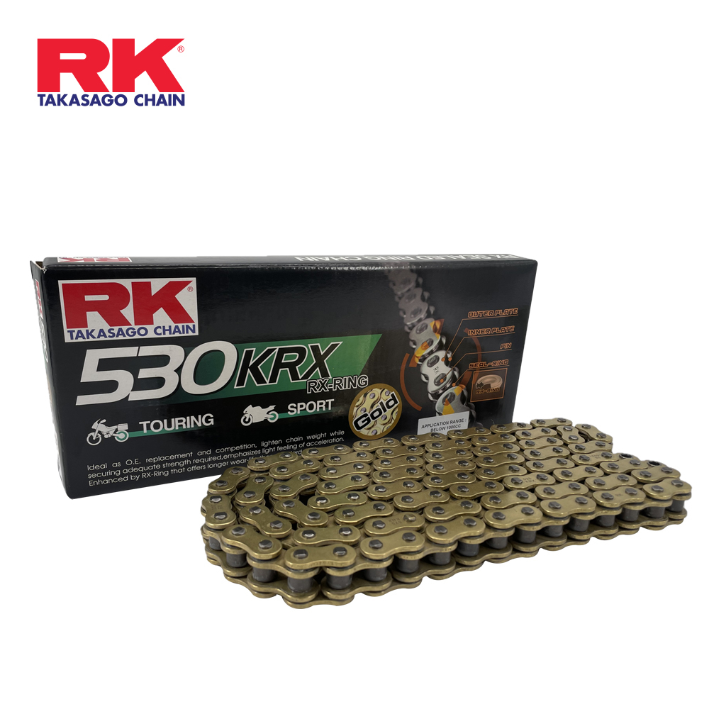 RK Japan RX Ring GB 520 525 530 KRX 120L Motorcycle Chain Gold Rantai ...
