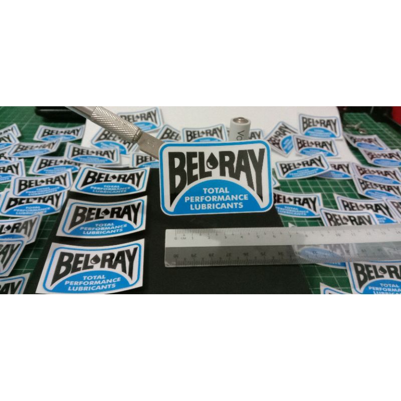 belray lubrican sticker Bel ray waterproof for motorcycle 5cm size ...