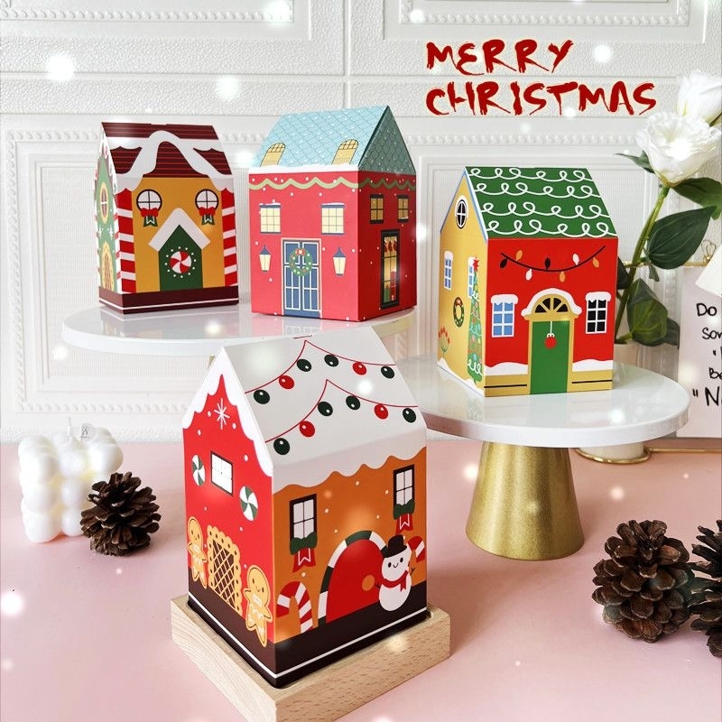 Christmas house gift box bakery candy cake paper bag kertas gula beg ...