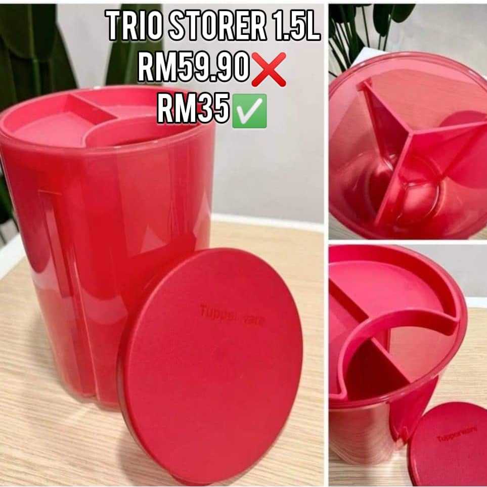 Tupperware KP Tools Holder 1.8L Red Colour Storage Kitchens tools/ Trio ...