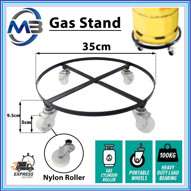 Roda Tong Gas | Heavy Duty 4 Wheel Metal Gas Tank Rollers, Gas Cylinder ...