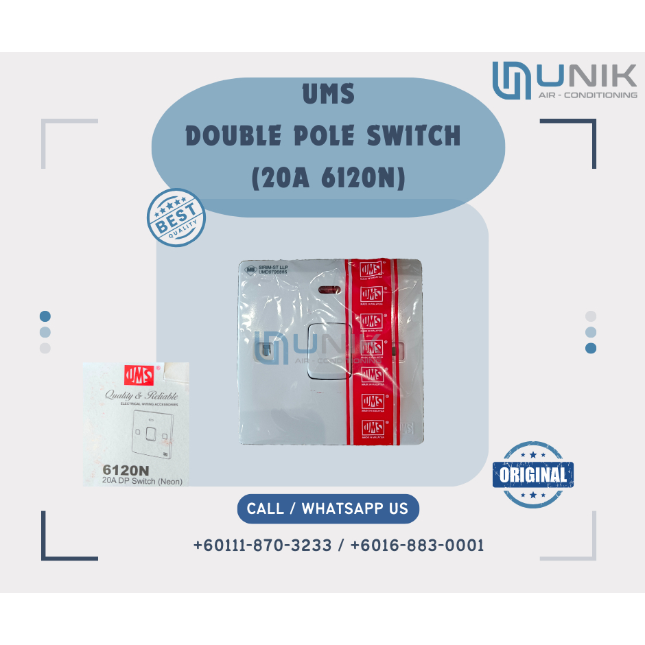 UMS DOUBLE POLE SWITCH (20A 6120N) | Shopee Malaysia