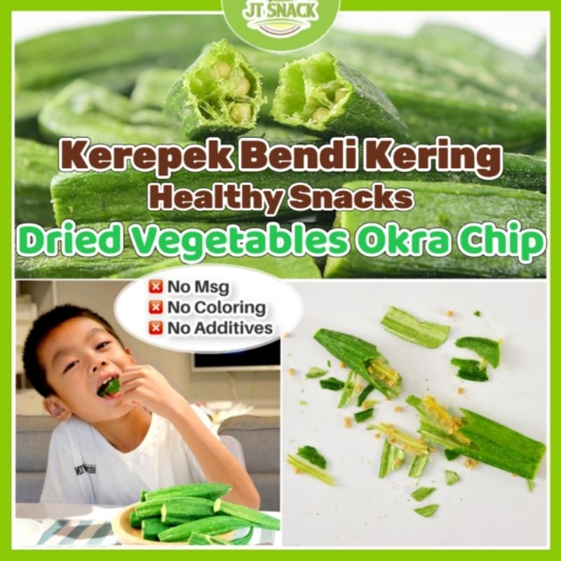 【20g-200g】Dried Okra Chip Vegetable Snack Dried Vegetables Kerepek ...